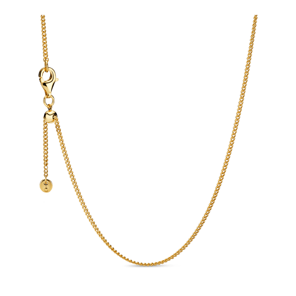 Collar de cadena de bordillo Recubrimiento en Oro de 14k - Pandora Colombia